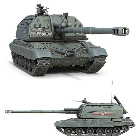 2s19 Msta S Self Propelled Howitzer 3d Model Download Fighting
