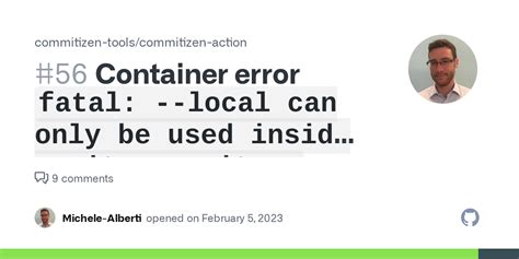 Container Error `fatal Local Can Only Be Used Inside A Git