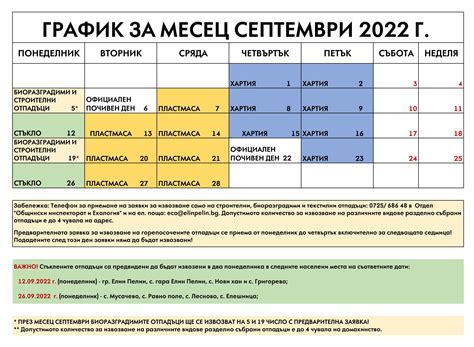 ♻ Графикът за извозване на Община Елин Пелин