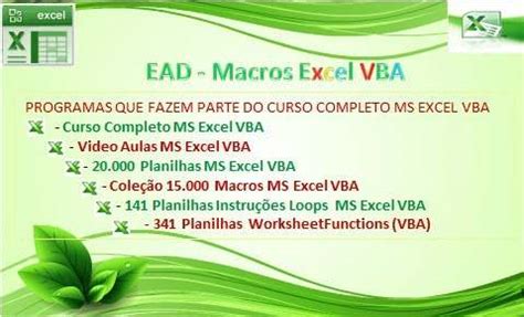 CURSO EXCEL VBA COMPLETO Escola Saberexcel VBA Estudos