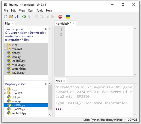 14 Download And Upload The Code — Sunfounder Newton Lab Kit For Raspberry Pi Pico 2 10
