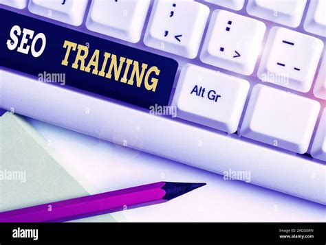 Conceptual Hand Writing Showing Seo Training Concept Meaning Learn Specific Knowledge Improve