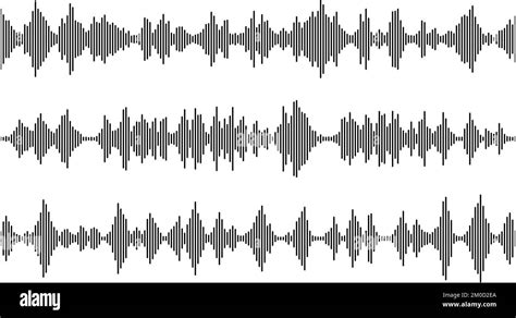Black Sound Wave Bars Set Music Podcast Audio Track Samples Or Voice Messages Equaliser