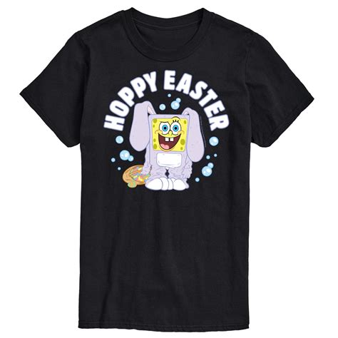 Spongebob Squarepants Hoppy Easter Bunny Spongebob Mens Short Sleeve Graphic T Shirt