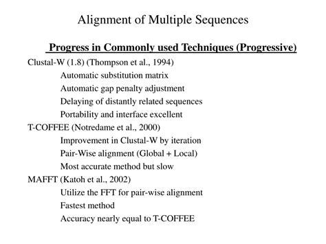 Ppt Techniques For Protein Sequence Alignment And Database Searching Part2 Powerpoint