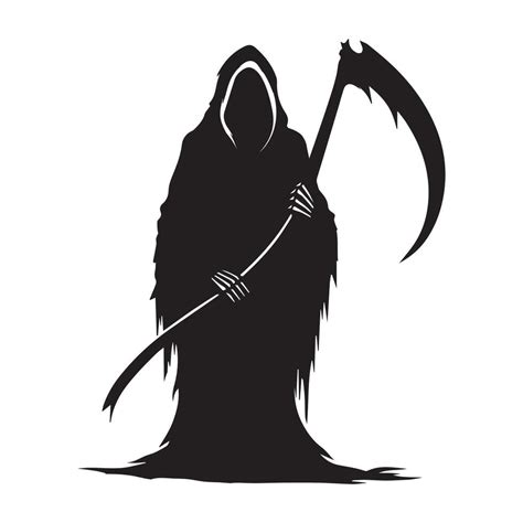 Grim Reaper Illustration In Black And White 46447014 Vector Art At Vecteezy