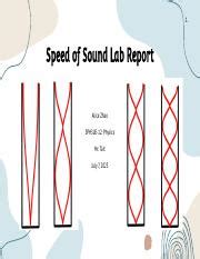 Experiment On Determining Speed Of Sound In Air Using Resonant Course Hero