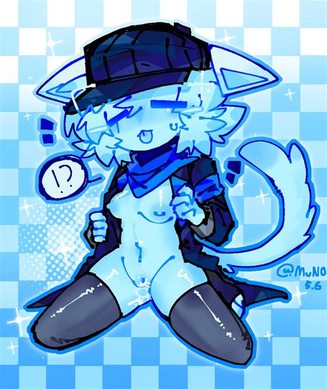 Rule 34 4 Fingers Blue Cap Blue Fur Blue Scarf Blushing Breasts Cap Cat Ears Cat Tail