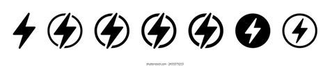 Energy Electricity Symbol Rounded Down Arrow Stock Vector Royalty Free