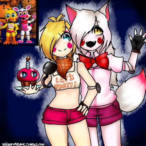 Toy Chica Mangle Bonbon And Chica Fnaf Fanart By Roy 🔥 100 Fnaf