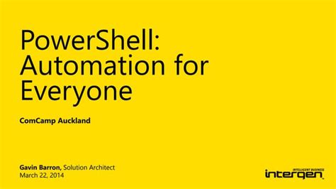 Powershell Automation For Everyone Pptx