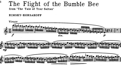 Rimsky Korsakov The Flight Of The Bumblebee Flute Sheet Music