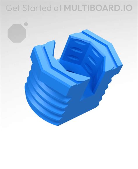 13 Mm Big Thread Flat Push Fit Head Small Thread Hole T Bolt 3d Model By Multiboard On Thangs