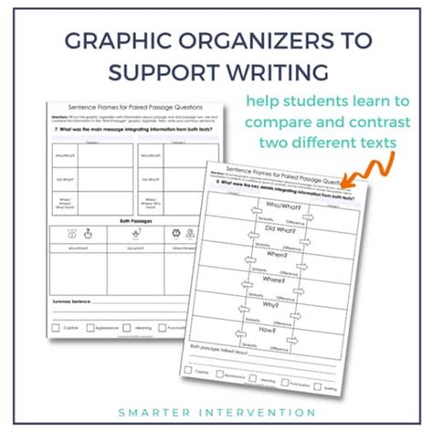 Paired Passage Writing Frame By Smarter Intervention Tpt