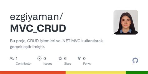 GitHub ezgiyaman MVC CRUD Bu proje CRUD işlemleri ve NET MVC kullanılarak gerçekleştirilmiştir