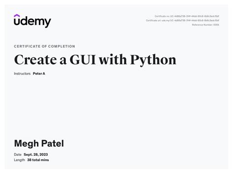 megh patel on linkedin pythongui udemycoursecompletion