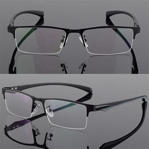 Alloy Half Rim Rectangle Glasses Frame Men Tr90 Te Grandado
