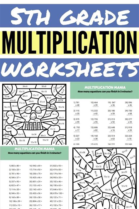 Multiplication Worksheets For Grade 5 Free Printable Pdfs Math