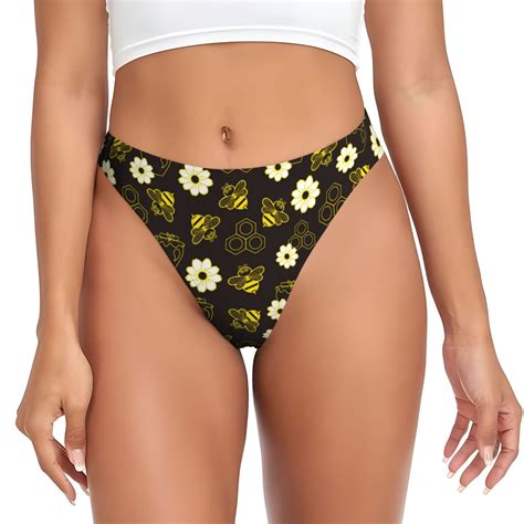 Junzan Honey Bees With Flowers Print Womens Sexy G Stringunderwear