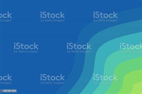 신선한 부드러운 녹색에서 진한 파란색 계층화된 그라데이션이 있는 물결 모양의 추상적인 배경 개념에 대한 스톡 벡터 아트 및 기타 이미지 개념 개념과 주제 곡선