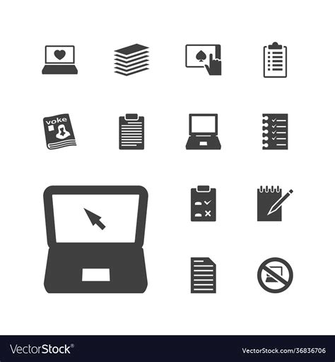 Notebook Icons Royalty Free Vector Image Vectorstock