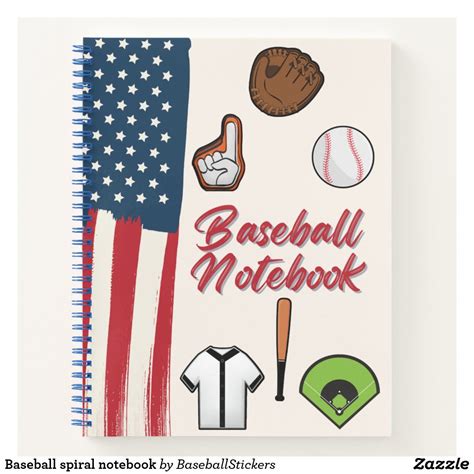 Baseball Notebook Red White And Blue