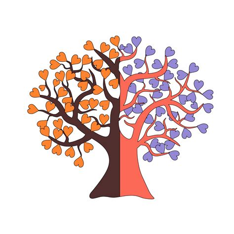 Big Tree With Blue And Orange Leaves 12980856 PNG