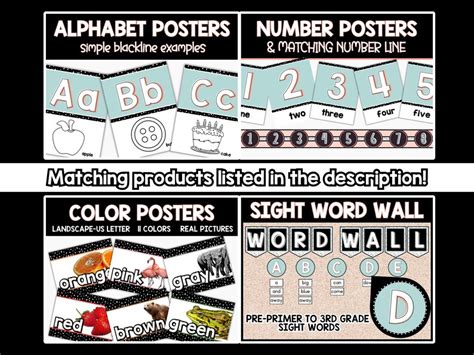 Printable Classroom Decor Retro Alphabet Posters Simple Etsy