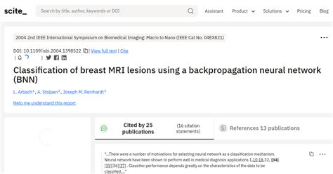 Classification Of Breast Mri Lesions Using A Backpropagation Neural Network Bnn [scite Report]