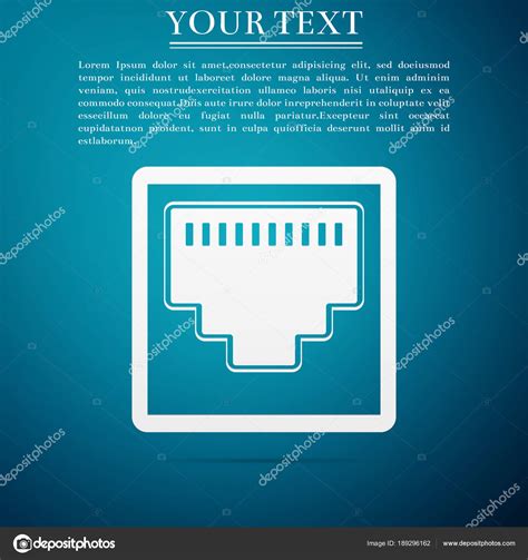 Network Port Cable Socket Icon Isolated On Blue Background Lan Port Icon Ethernet Simple