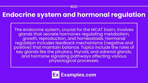 Endocrine System And Hormonal Regulation Notes And Practice Questions Mcat Examples