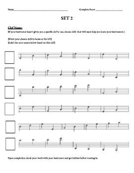 Note Naming Worksheet Sets FOR ANY CLEF By Jacob Nielsen TPT
