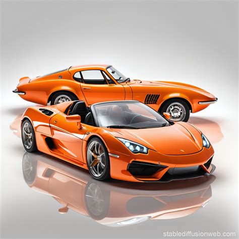 Transparent Background Orange Sports Car Stable Diffusion Online