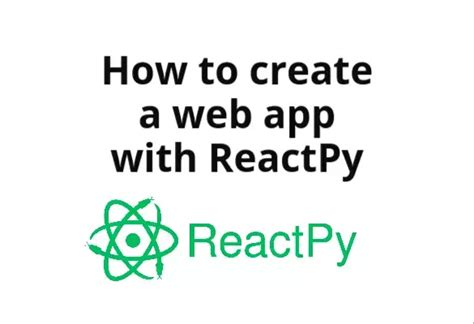 How To Create A Web App With Reactpy
