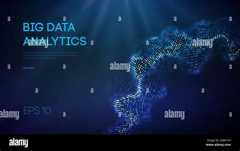 Big Data Analytics Visualization With Glowing Blue Wave Of Circular