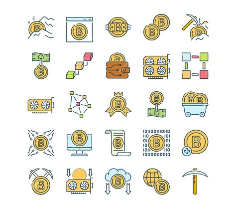 Premium Vector Blockchain Icons Set