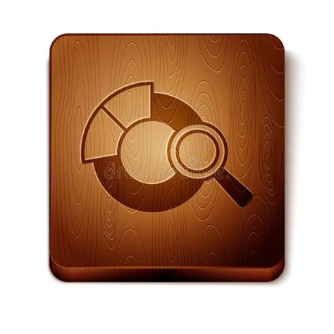 Brown Magnifying Glass And Data Analysis Icon Isolated On White
