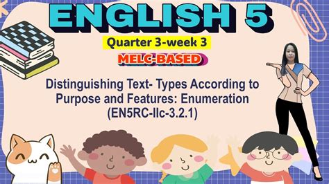 Grade 5 English 5 Ppt Quarter 3 Week 3 Melc Based Distinguishing Text Type Enumeration