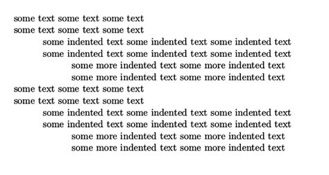 indentation how to align multiple lines on same indent without