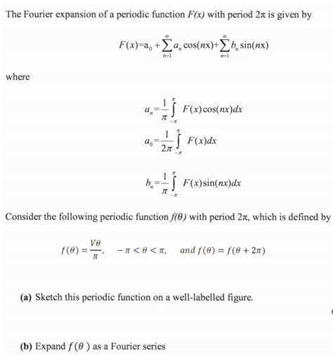 Solved The Fourier Expansion Of A Periodic Function F X Chegg Com