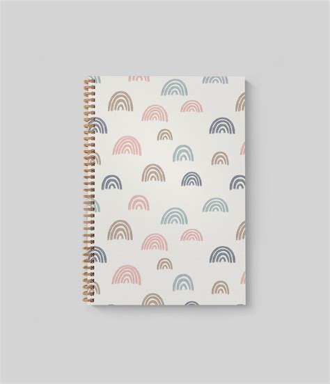 Boho Rainbow Pattern Notebook Spiral Bound Rainbow Notebook Etsy