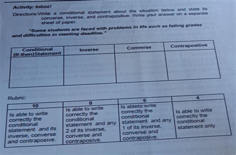 directions write a conditional statement about the situation below and