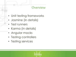 Unit Testing In Javascript With Jasmine And Karma Pptx Web Development Internet