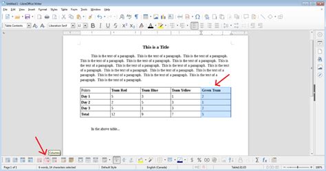 guide libreoffice writer part 4 tables freezenet ca