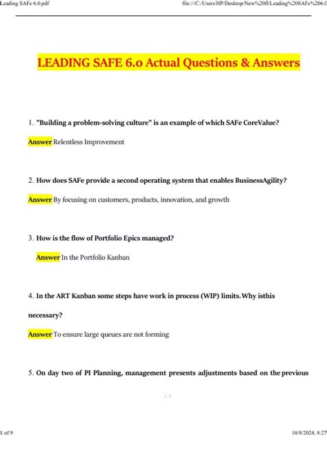 Leading Safe 6 0 2024 2025 Questions With Verified Answers 100 Guarantee Pass Score Safe