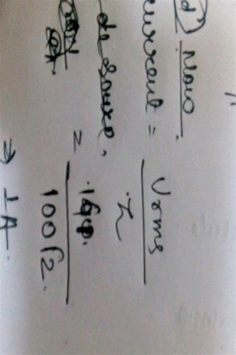 An Ac Circuit Consists Of A Series Combinatio Of A Series Combination Of Circuit Elements X And