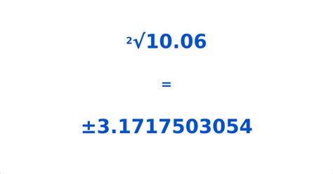 What Is The Square Root Of 10 06 Information And Calculator