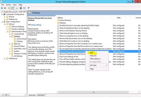 Remove Recycle Bin Using Group Policy