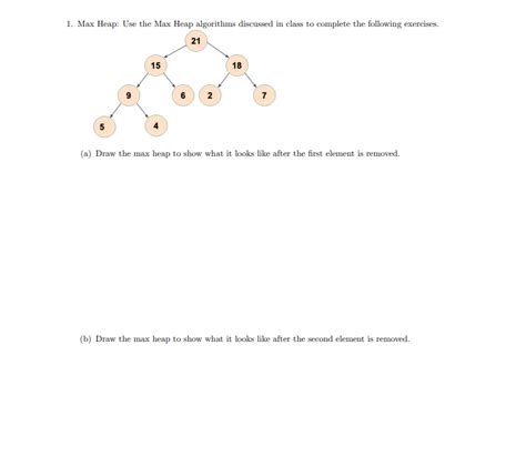 solved 1 max heap use the max heap algorithms discussed in