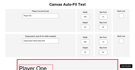 Canvas Text Wrapper Examples Codesandbox